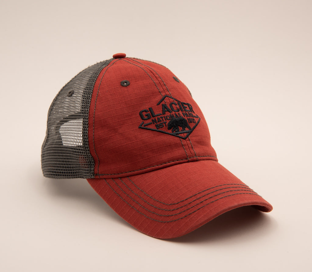 Rip Stop Mesh-back Cap - Embroidered Dynamic Grizzly – Glacier Park ...