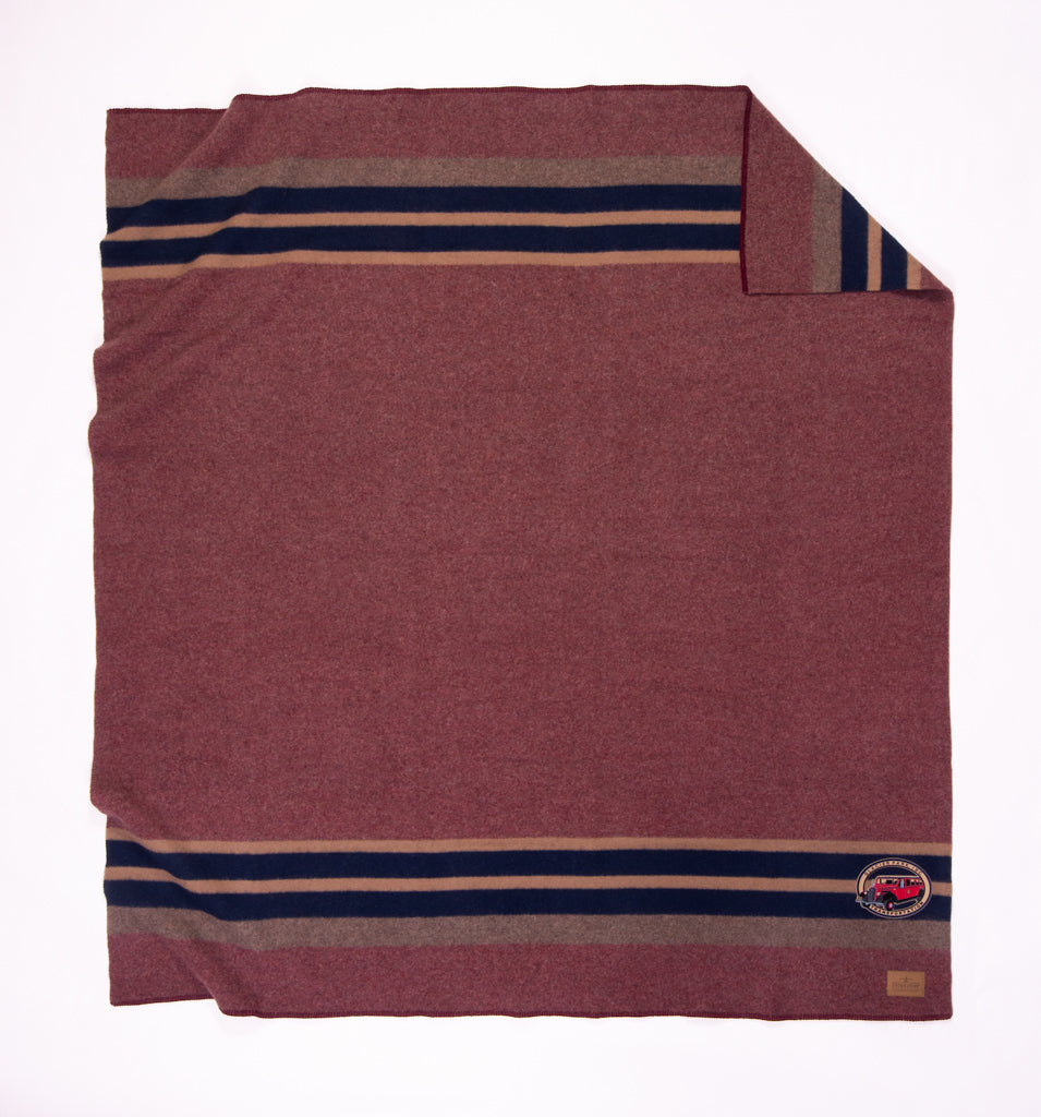 GNP RED BUS BLANKET – Glacier Park Collection Online Retail Store